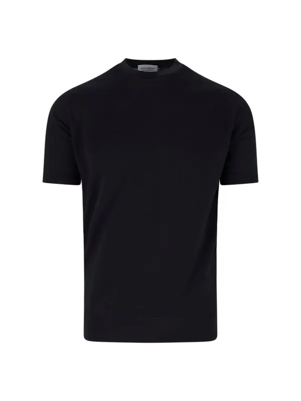 John Smedley Classic Crew Neck Short Sleeve T-shirt - Black