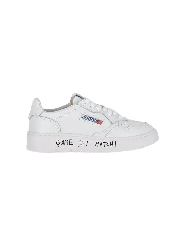AUTRY Leather Low-top Sneakers With Perforated Toe - White