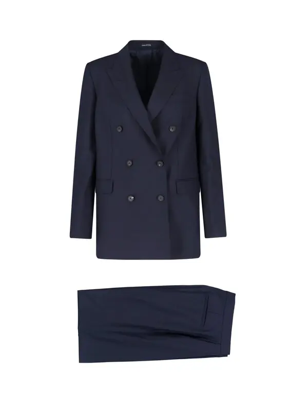 Tagliatore Tailored Double-breasted Blazer And Trousers Suit Set