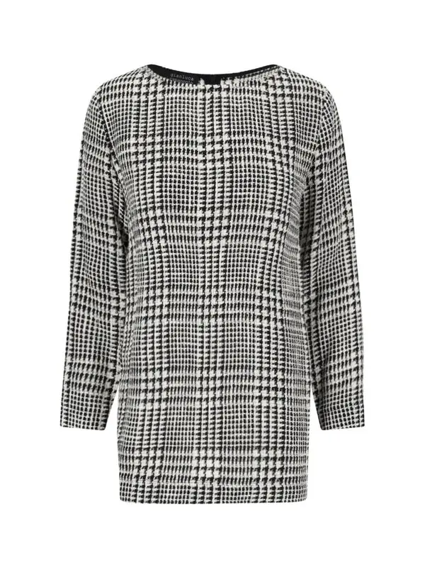 GIANLUCA CAPANNOLO Houndstooth Knit Dress - Black