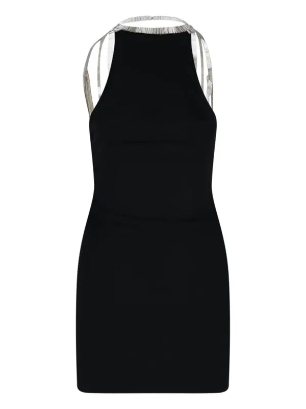 Attico Sleek Viscose-blend Mini Dress - Black