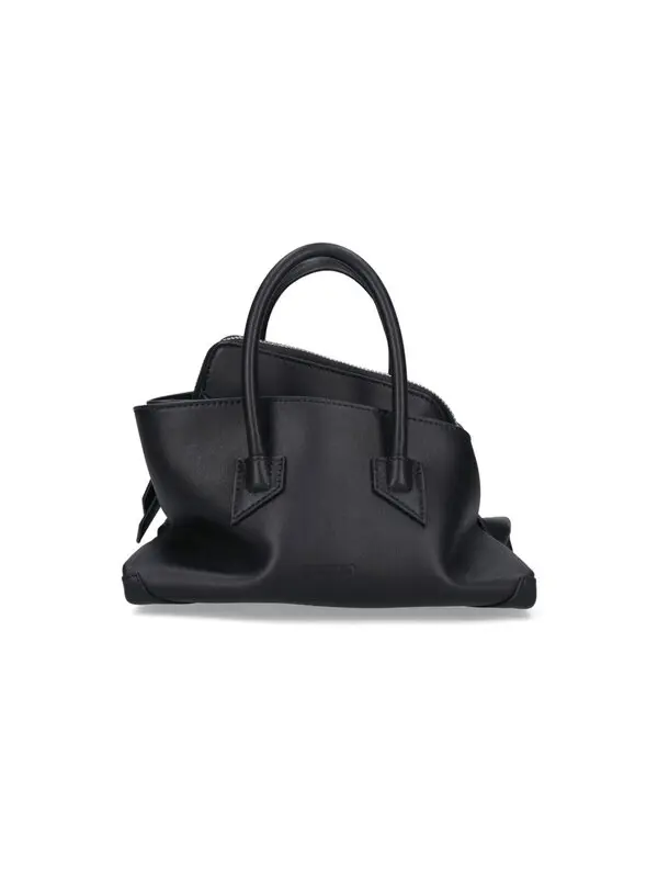 Attico Structured Top Handle Bag - Black