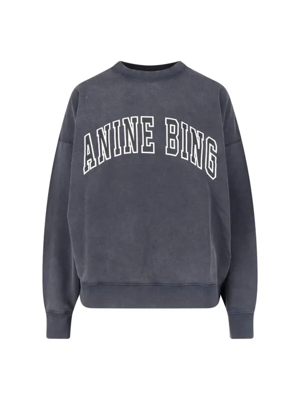ANINE BING Graphic Crewneck Sweatshirt - Black