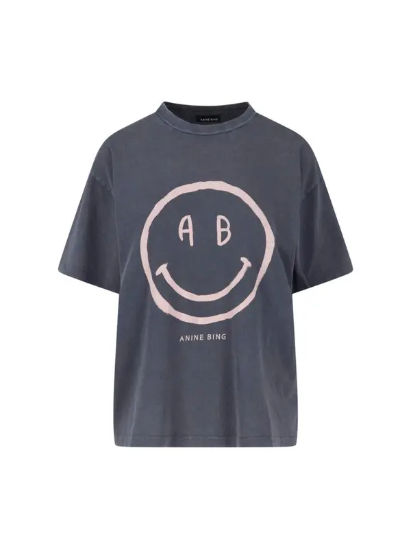 ANINE BING Washed Crew Neck T-shirt - Grey