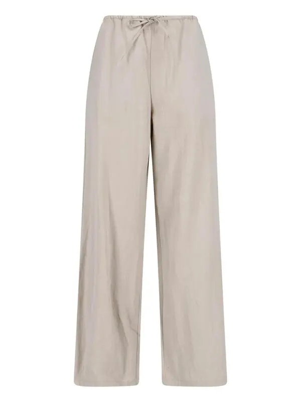 DUNST Cotton-linen Blend Trousers - Beige