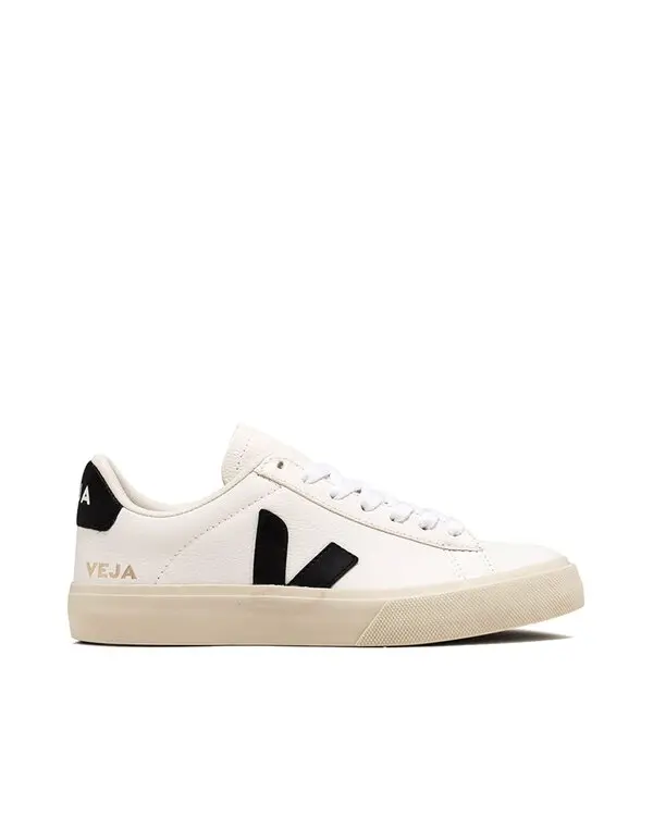 VEJA Low-top Lace-up Sneakers With Textured Details And Platform Sole - Extra White Black