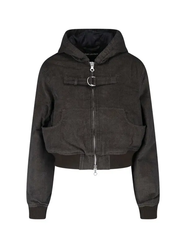 Our Legacy Cropped Hooded Zip Jacket - Brown