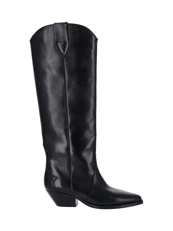 Isabel Marant Étoile Calf Leather Ankle Boots - Black