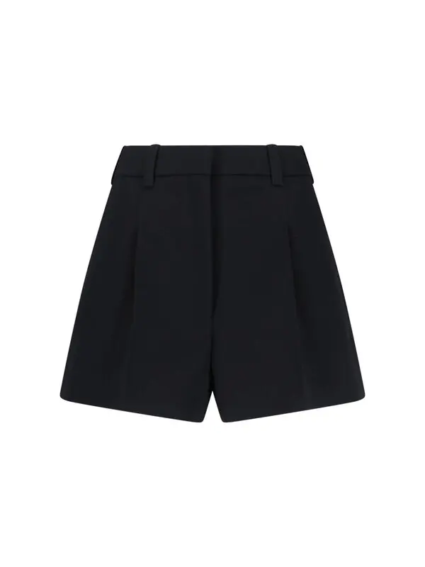Givenchy Tailored Wool Shorts With Belt Loops And Hook Closure - Black