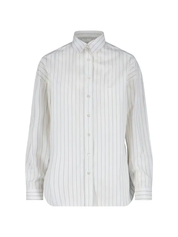 FINAMORE 1925 Striped Button-down Shirt - White