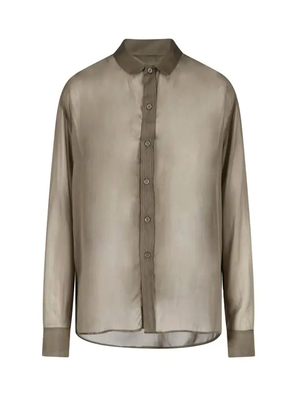 Paloma Wool Sheer Button-front Long Sleeve Blouse