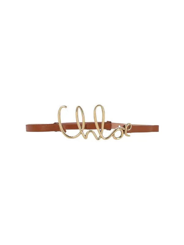 Chloé Calf Leather Belt With Brass Hardware - Brown