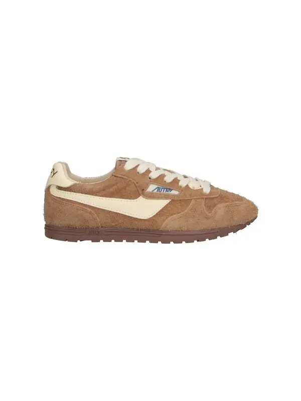AUTRY Suede & Leather Lace-up Sneakers - Brown