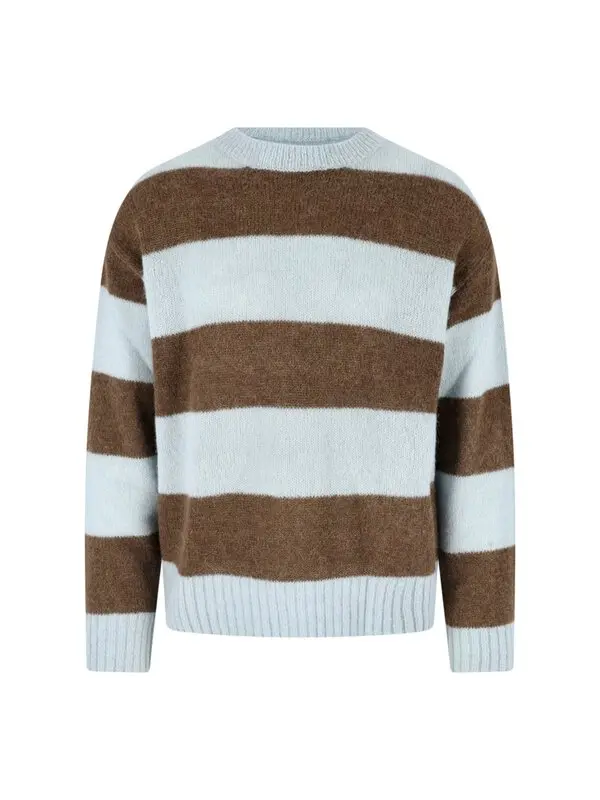 Closed Striped Fuzzy Crewneck Sweater