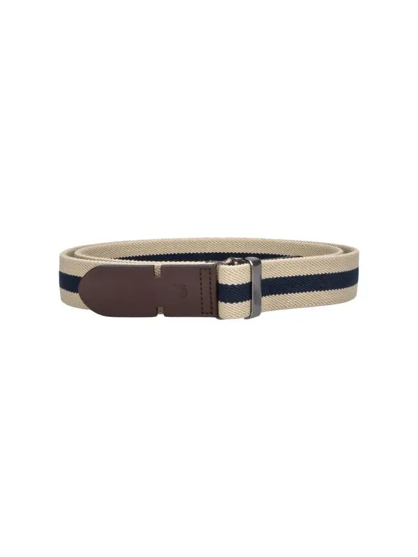 TOD`S Stretch Cotton Belt With Calf Leather Trim - Grey