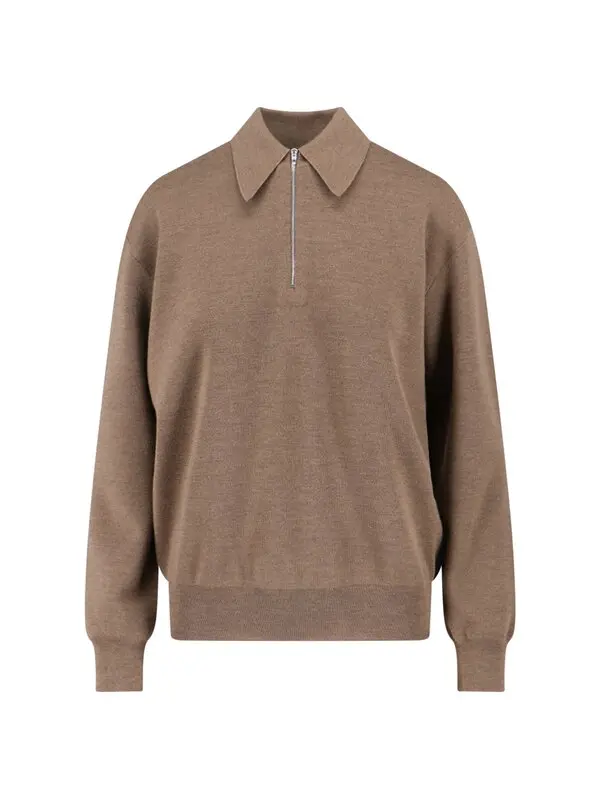 Phoebe Philo Half-zip Collared Knit Pullover