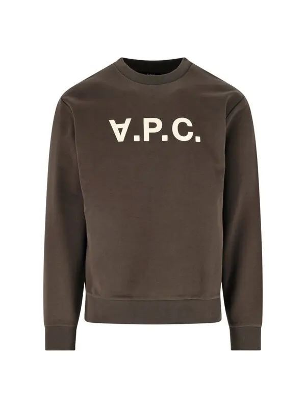 A.p.c. Logo Crewneck Sweatshirt - Brown