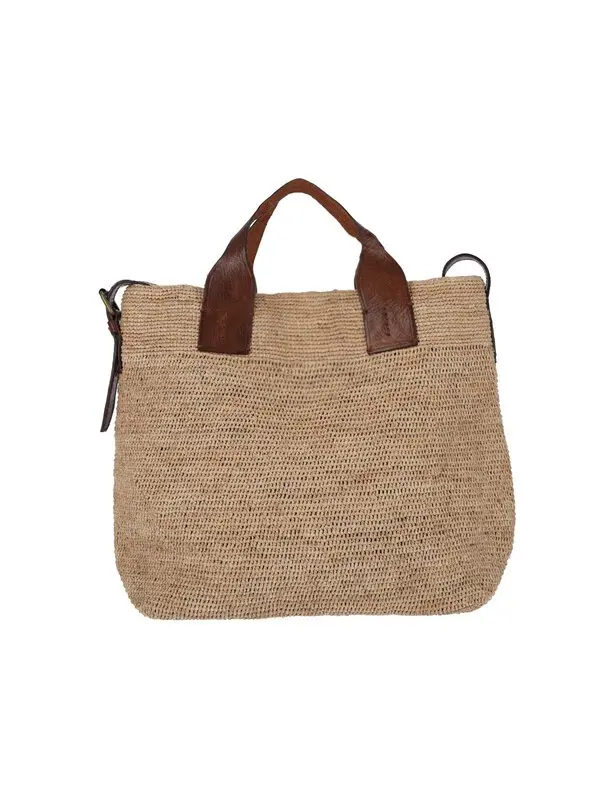 IBELIV Raffia And Leather Mini Bag - Beige
