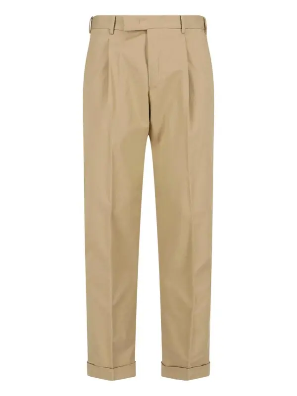 PT TORINO Cotton-stretch Trousers - Beige