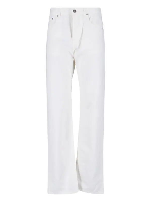 Phoebe Philo 100% Cotton Straight Leg Jeans - Bianco