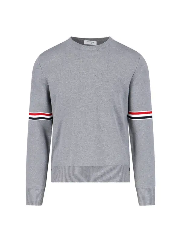 Thom Browne 100% Cotton Crewneck Sweater - Grey