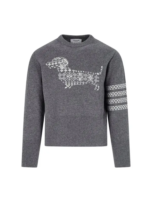 Thom Browne 100% Virgin Wool Sweater - Grey