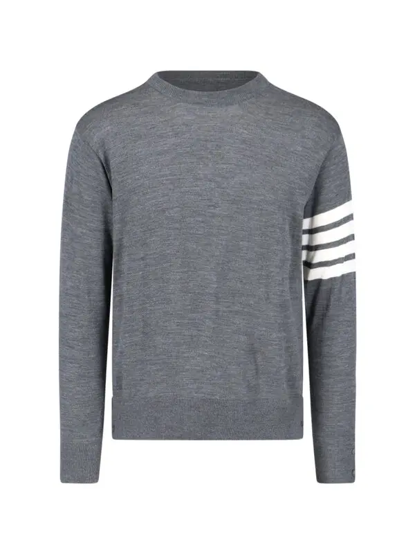 Thom Browne 100% Virgin Wool Dachshund Intarsia Crewneck Sweater - Grey