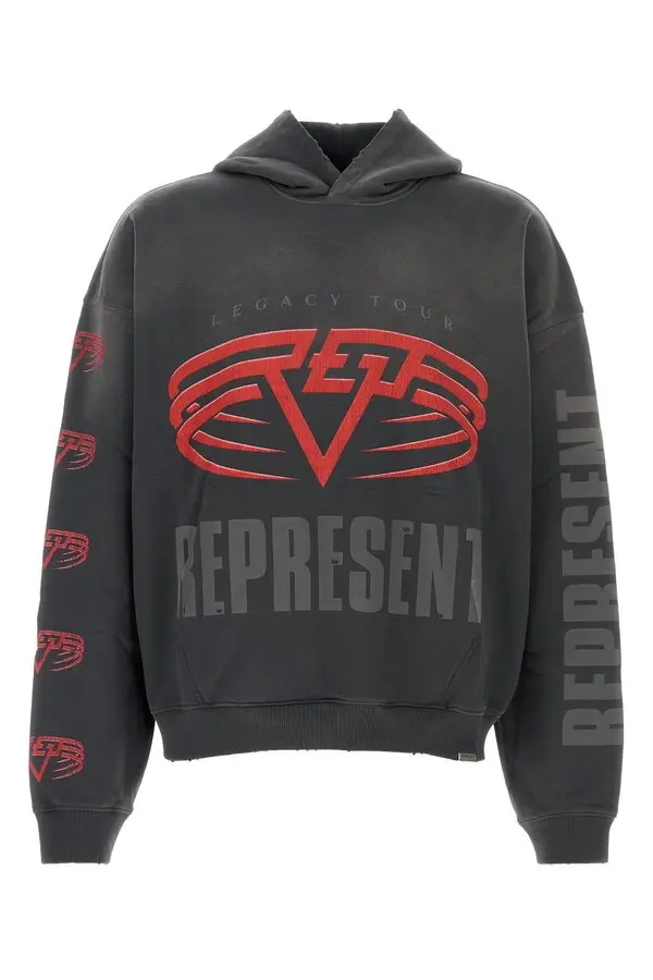 REPRESENT Graphic Oversized Hoodie - Grey