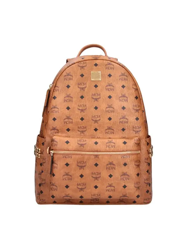 Mcm M-style Crossbody Bag With Leather Trim - Brown