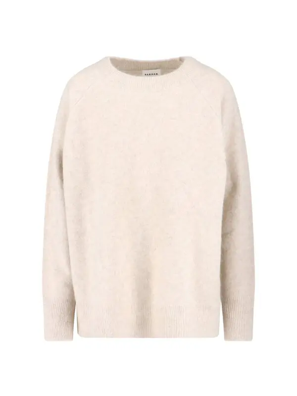 PAROSH Crewneck Knit Sweater - White