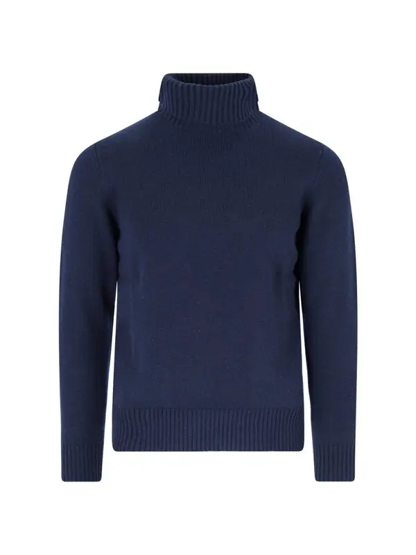 DRUMOHR Ribbed Turtleneck Sweater - Blue