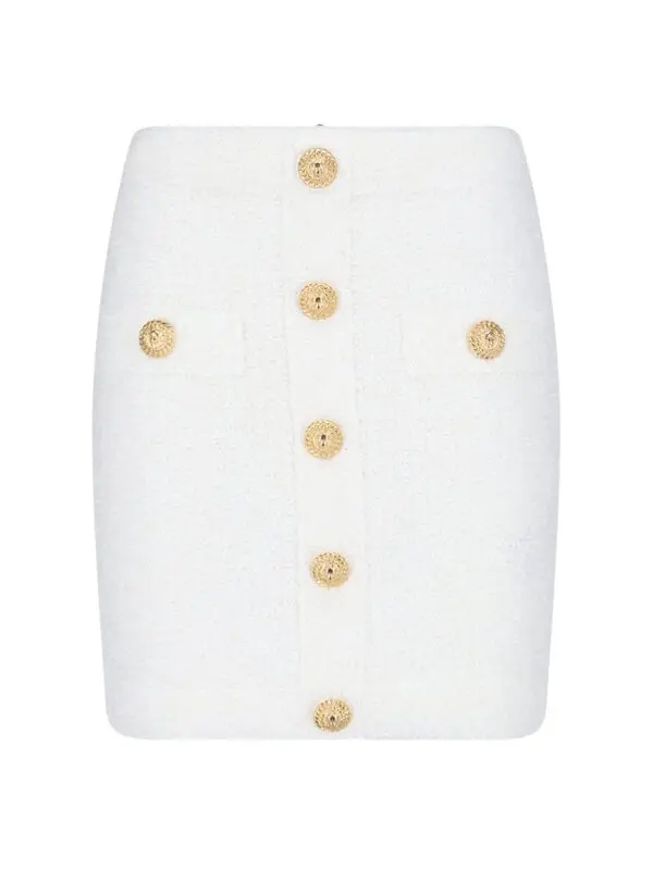 Balmain Soft Cotton-blend Midi Skirt - White