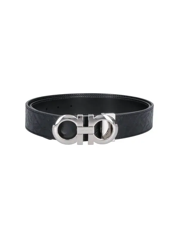 FERRAGAMO Calf Leather Belt - Black