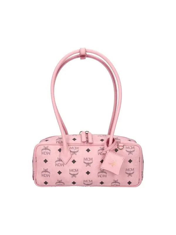 Mcm Gata Shoulder Bag With Monogram Pattern - Pink
