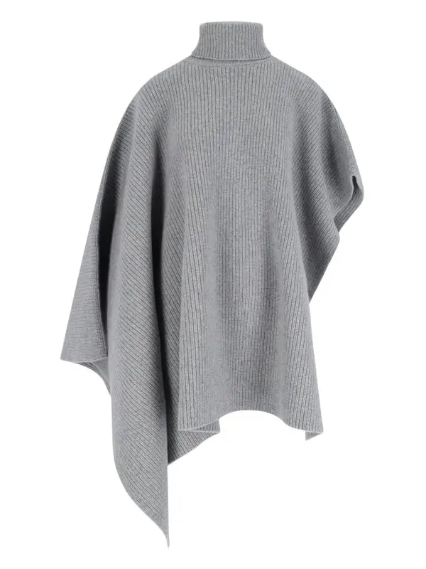 Stella McCartney Ribbed Turtleneck Poncho Cape