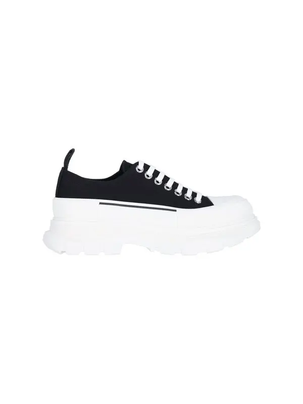 Alexander McQueen Cotton Lace-up Sneakers - Black