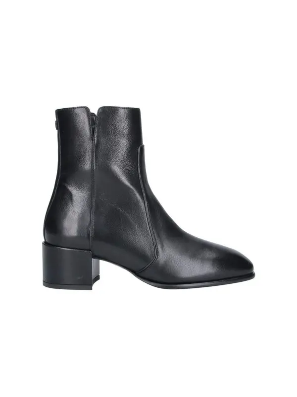 JIMMY CHOO Luxe Buffalo Leather Zip-up Ankle Boots