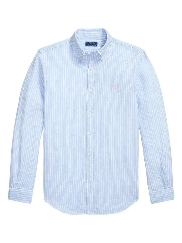 Ralph Lauren Linen Button-up Shirt For - Light Blue