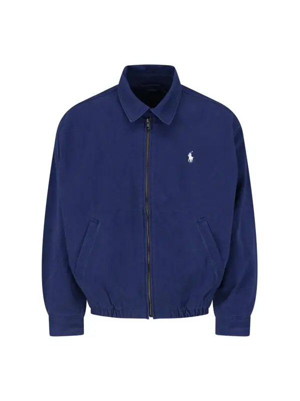 Polo Ralph Lauren Military-style Utility Jacket With Embroidered Patches - Blue