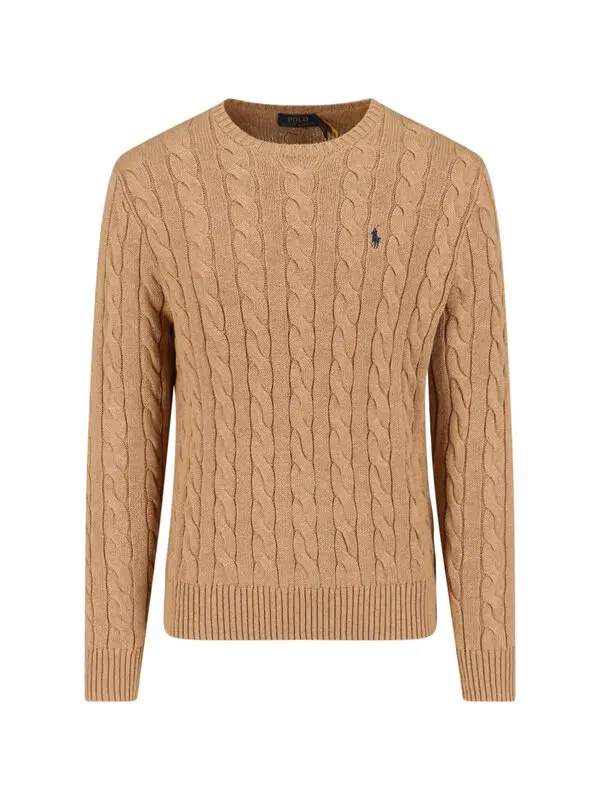 Polo Ralph Lauren Cable Knit Crewneck Pullover - Brown