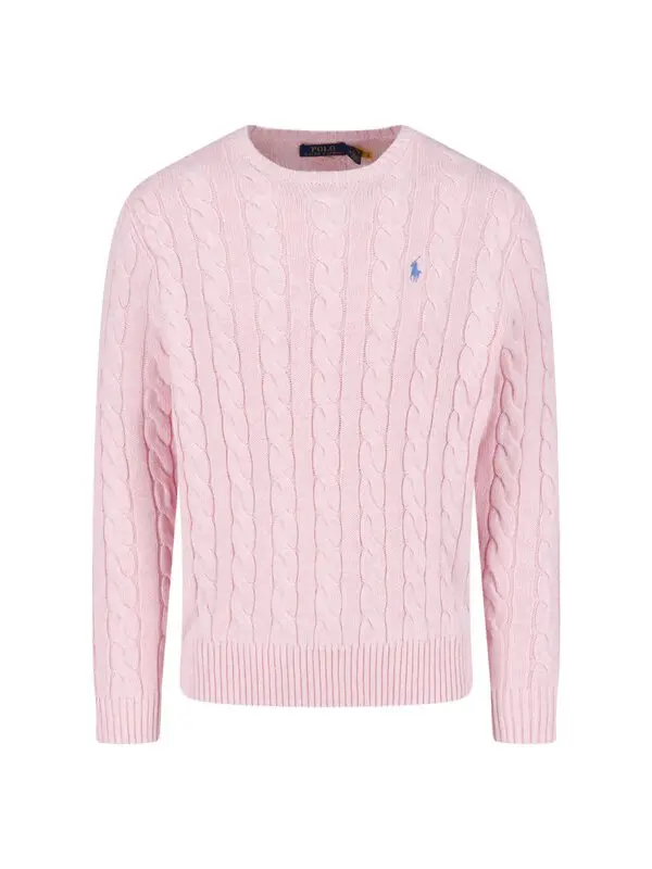 Polo Ralph Lauren Cable Knit Crewneck Pullover - Pink