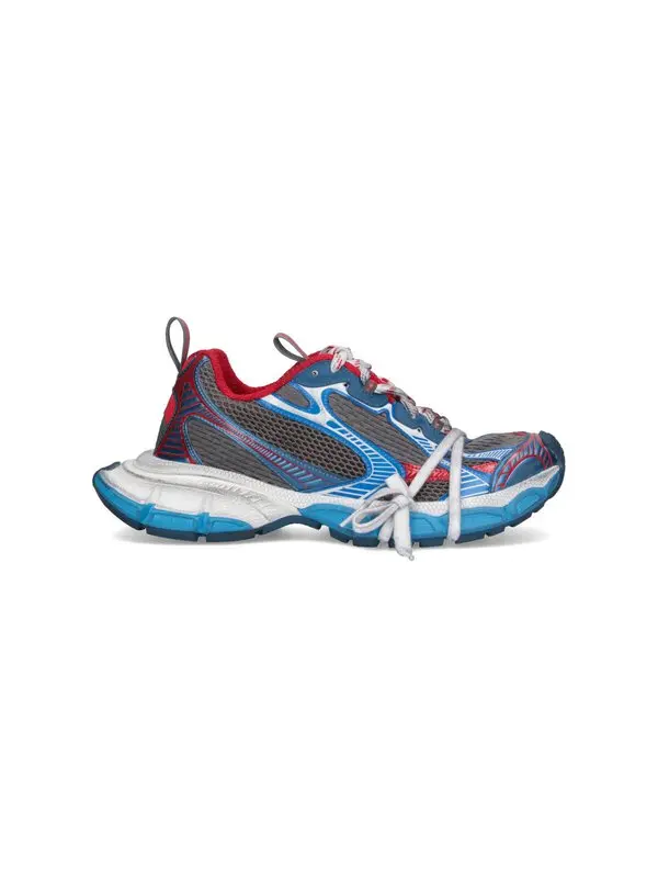 Balenciaga Textured Lace-up Sneakers - Blue
