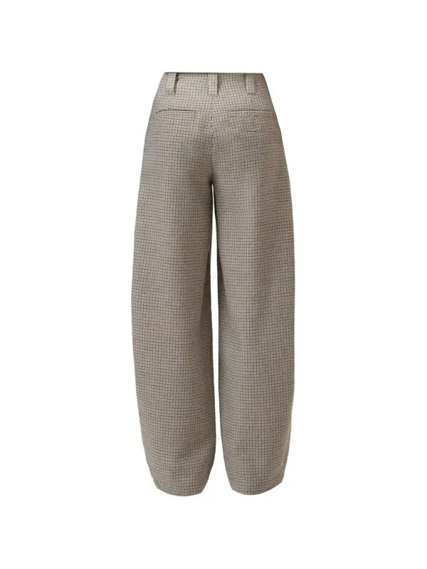 Closed Wool Blend Checked Wide Leg Trousers