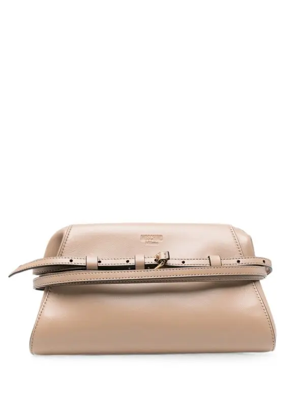 Moschino Tie Me Leather Clutch