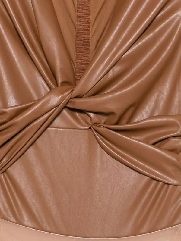 Elisabetta Franchi Twist-detail Long-sleeve Bodysuit - Brown