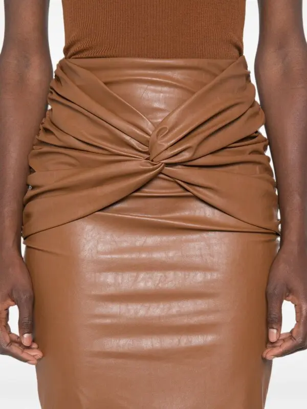 Elisabetta Franchi Faux-leather Midi Skirt