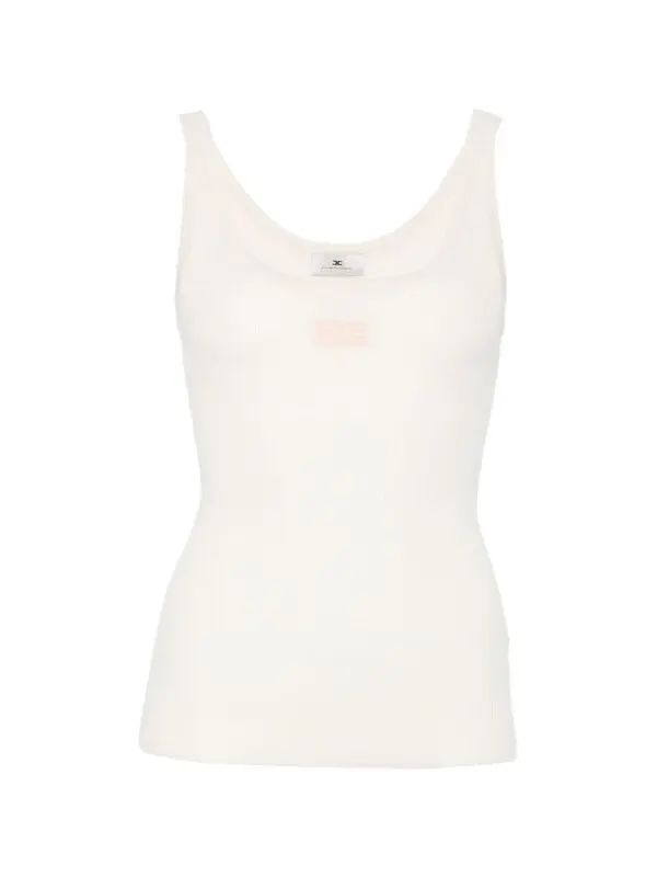 Elisabetta Franchi Ribbed Wool Tank Top - White