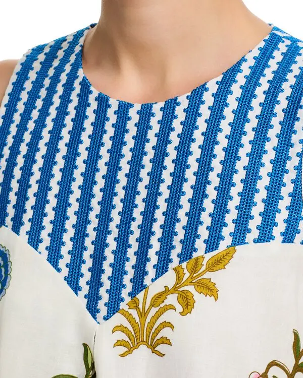Elie Tahari Eleanor Linen Dress With Floral Print