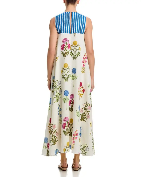 Elie Tahari Eleanor Linen Dress With Floral Print