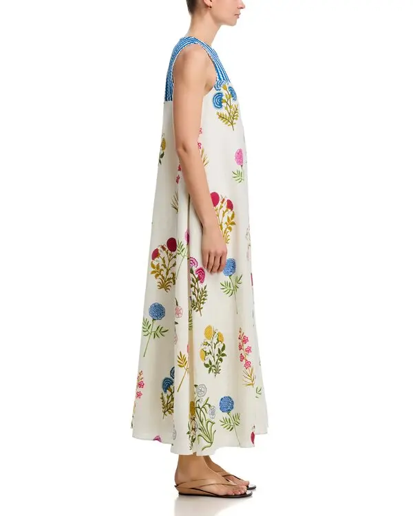 Elie Tahari Eleanor Linen Dress With Floral Print